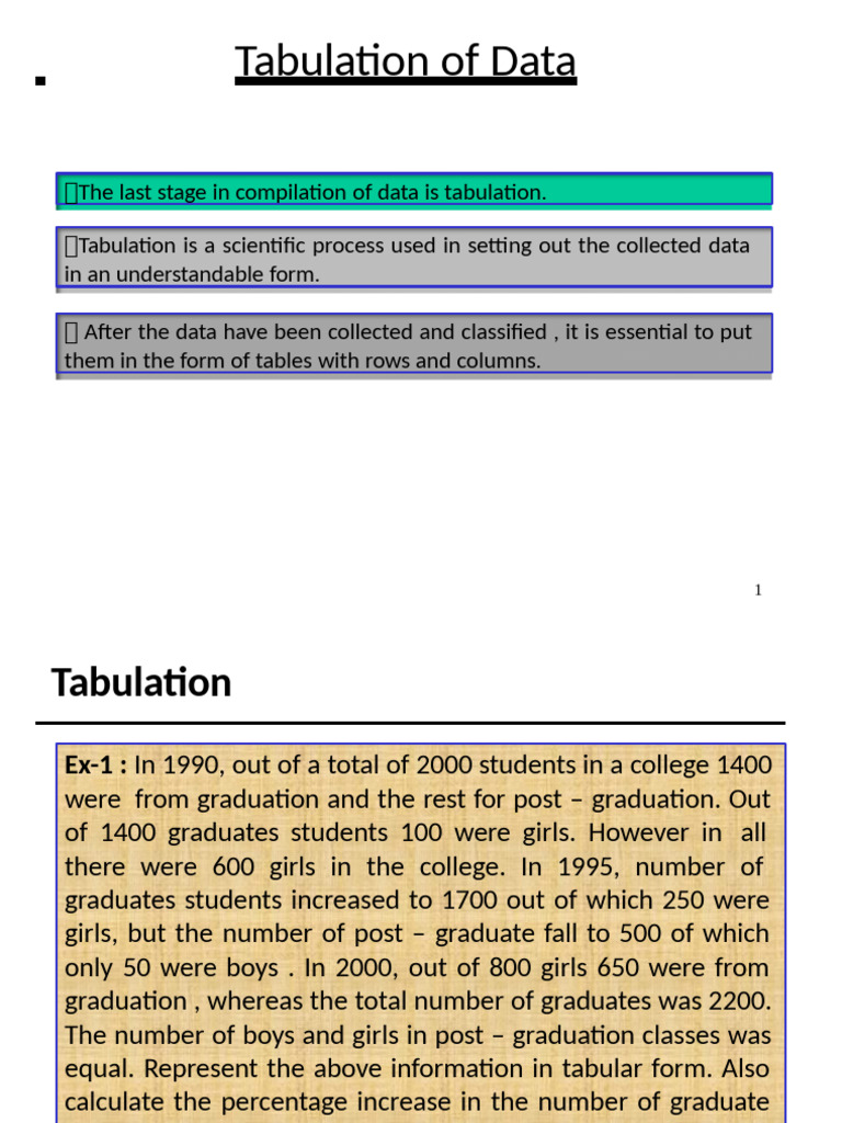 Lecture-2 Tabular represenation of Data | PDF | Data Management | Applied Mathematics