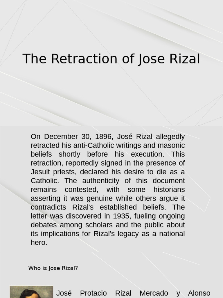 The Retraction of Jose Rizal - PPTX 20241202 185615 0000 | PDF