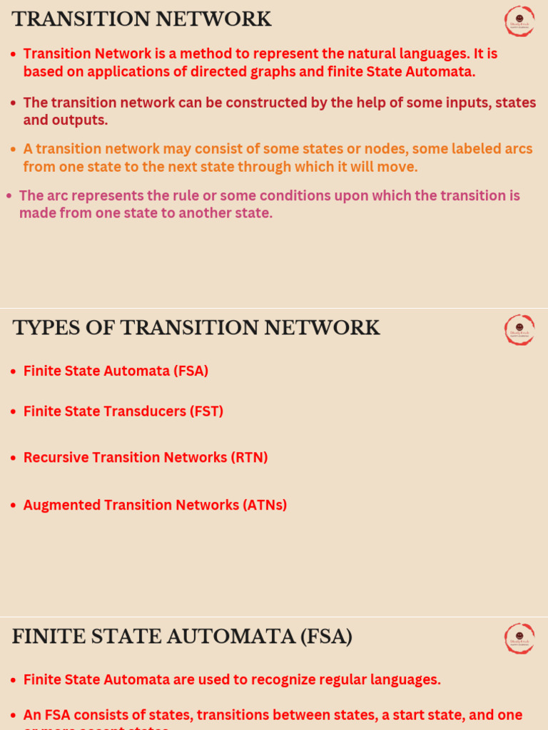 Overview of Transition Networks in AI | PDF