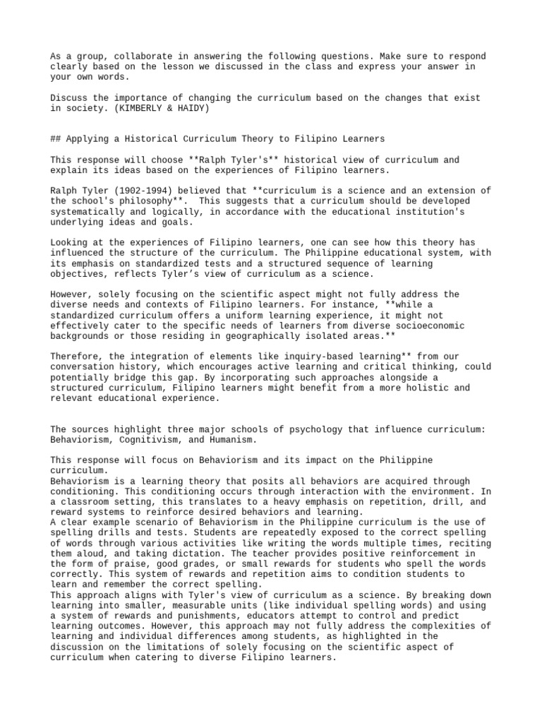 group activity | PDF | Curriculum | Learning