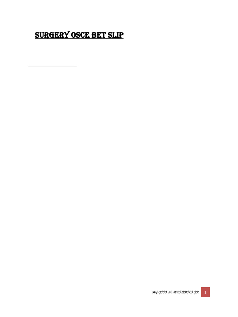 Surgery OSCE Guide for Med Students | PDF | Ct Scan | Diseases And Disorders