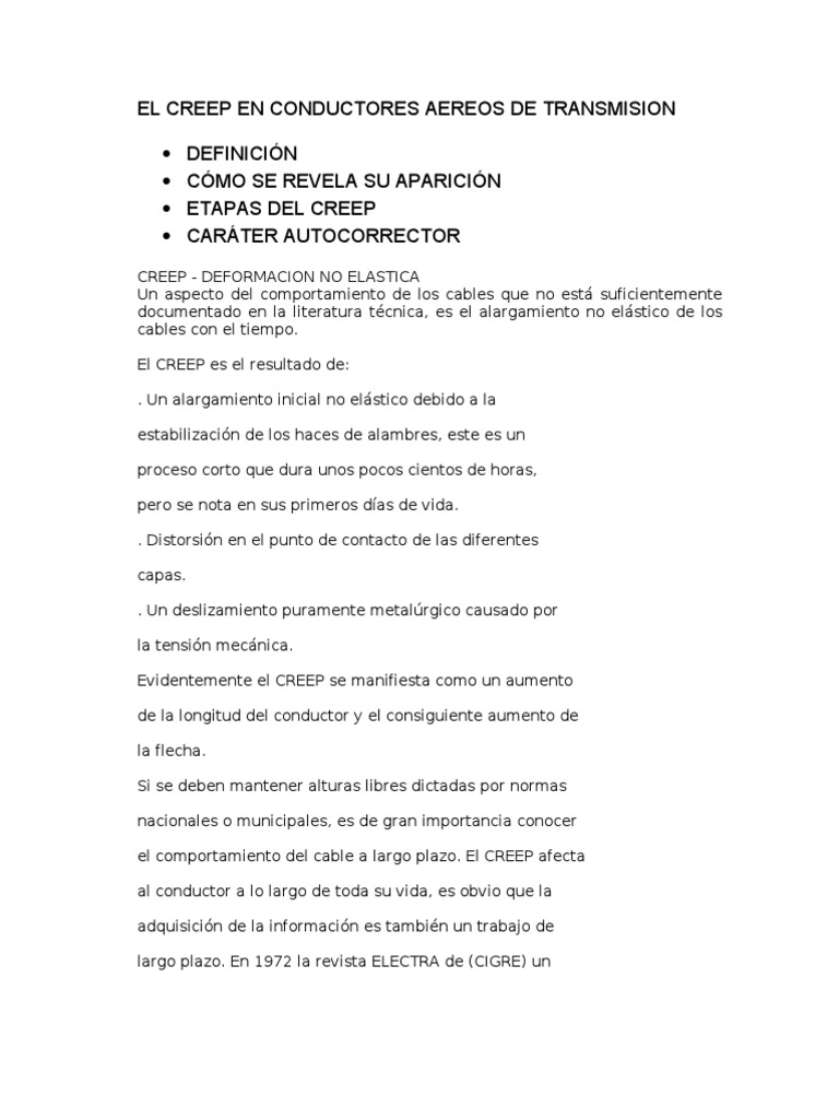 Creep 1 | PDF | Fluencia (deformación) | Aluminio