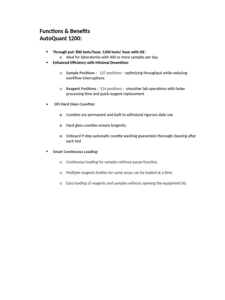 Functions & Benefits - AQ1200 | PDF