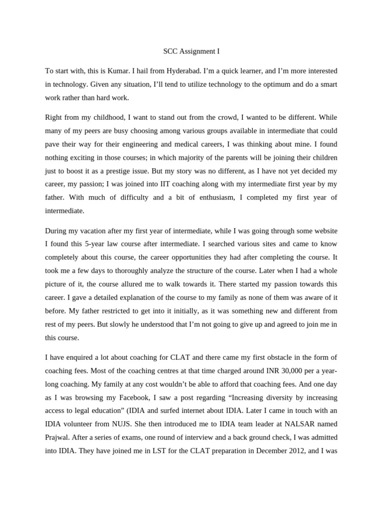 SCC Assignment I (1) | PDF