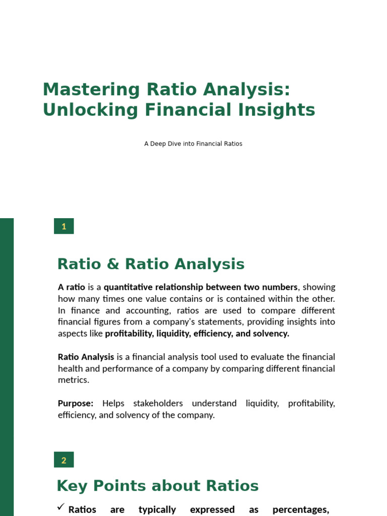 Ratio Analysis or Key Financial Ratios | PDF | Net Income | Revenue