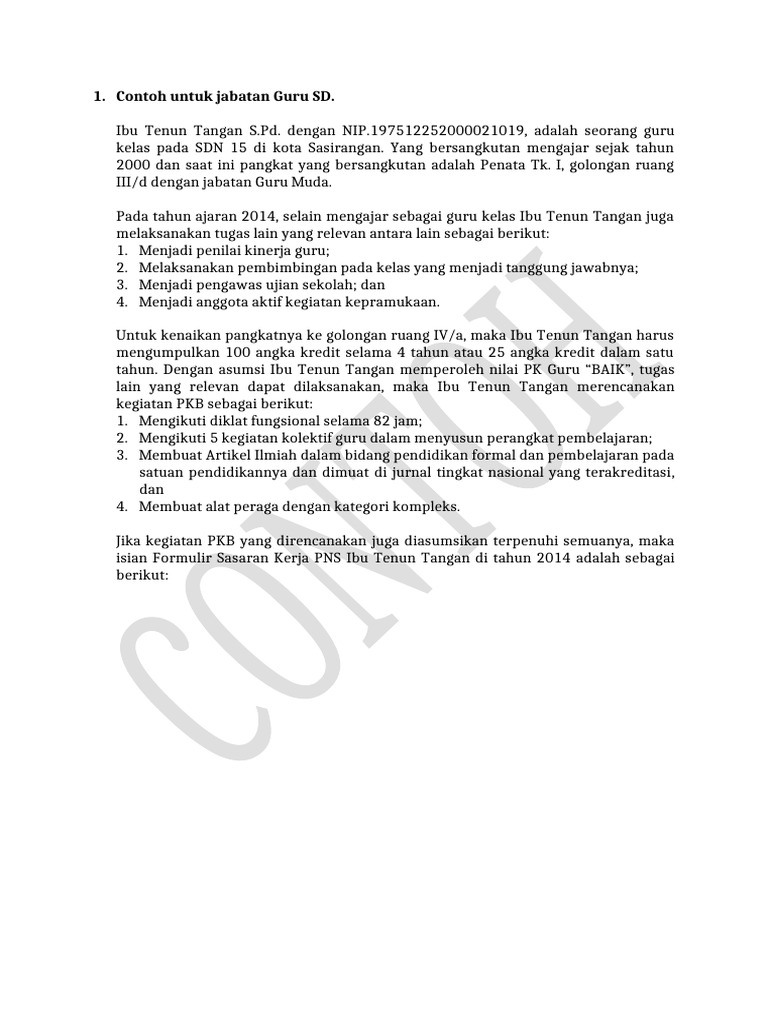 2a. Contoh Untuk Jabatan Guru SD | PDF