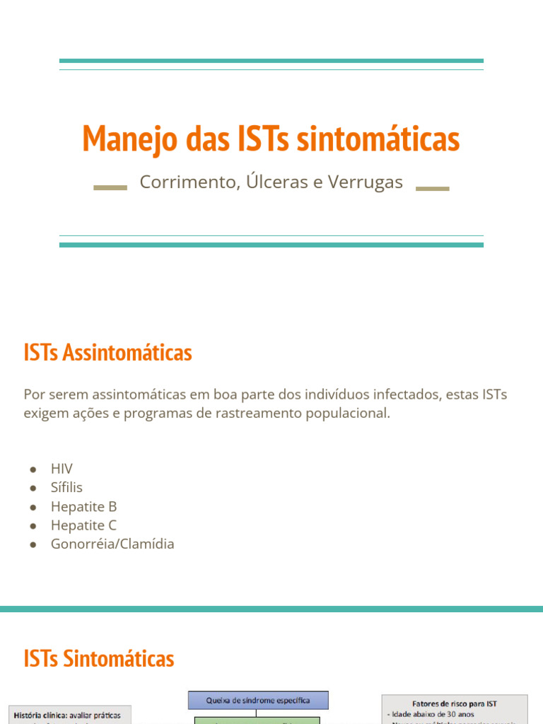 7C - Aula 02 e 03 Manejo Sindrômico de ISTs | PDF | Infecção ...