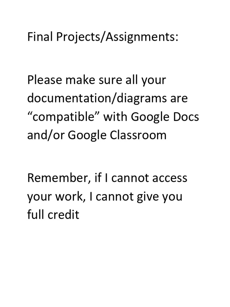 Final Projects and or Assignments | PDF