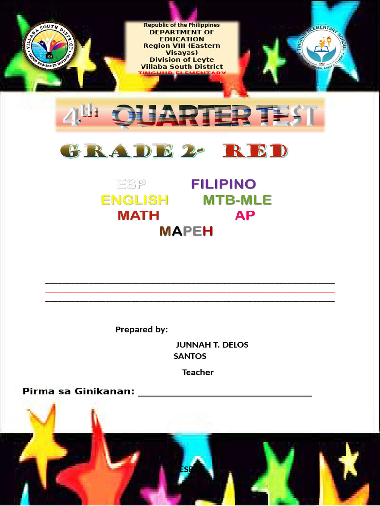 4th Quarter Exam Grade 2 | PDF