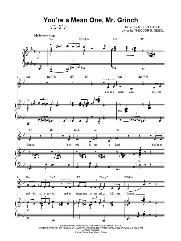 You'Re A Mean One, Mr. Grinch | PDF