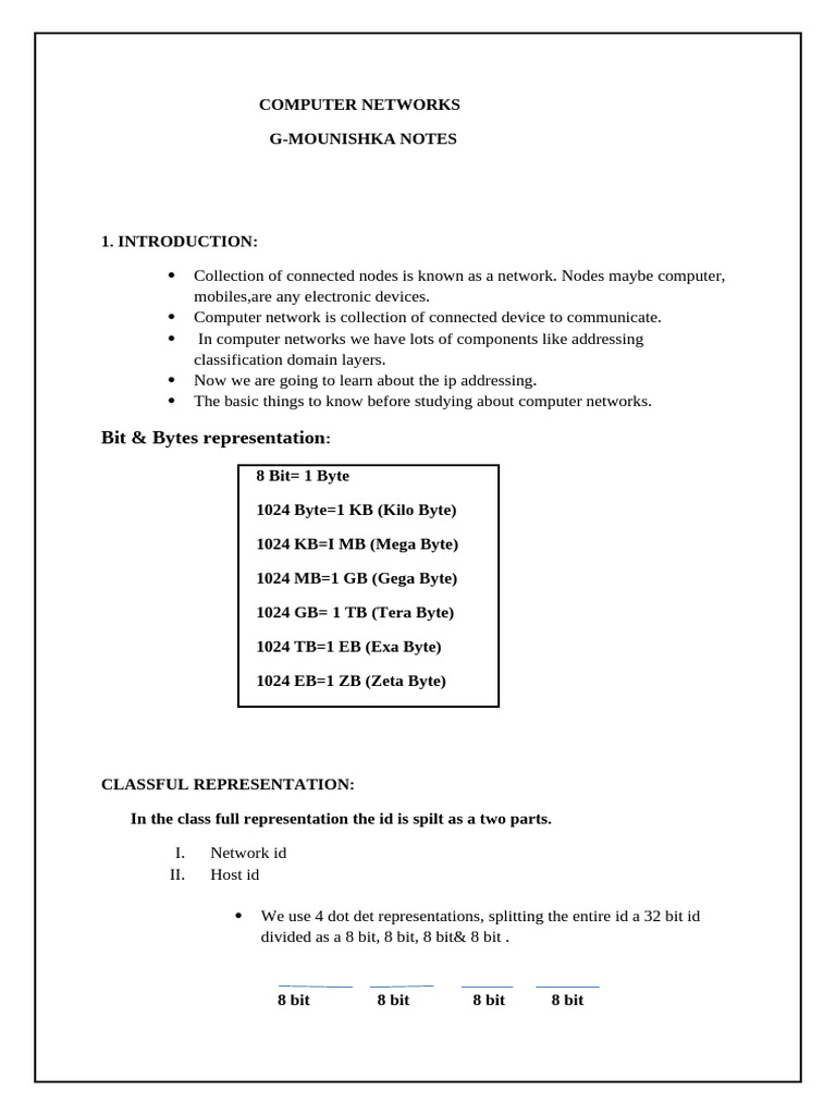 Computer Networks: IP Addressing Basics | PDF
