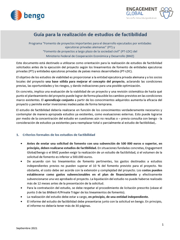 Guia para La Realizacion de Estudios de Factibilidad | PDF | Evaluación | Estudio de factibilidad
