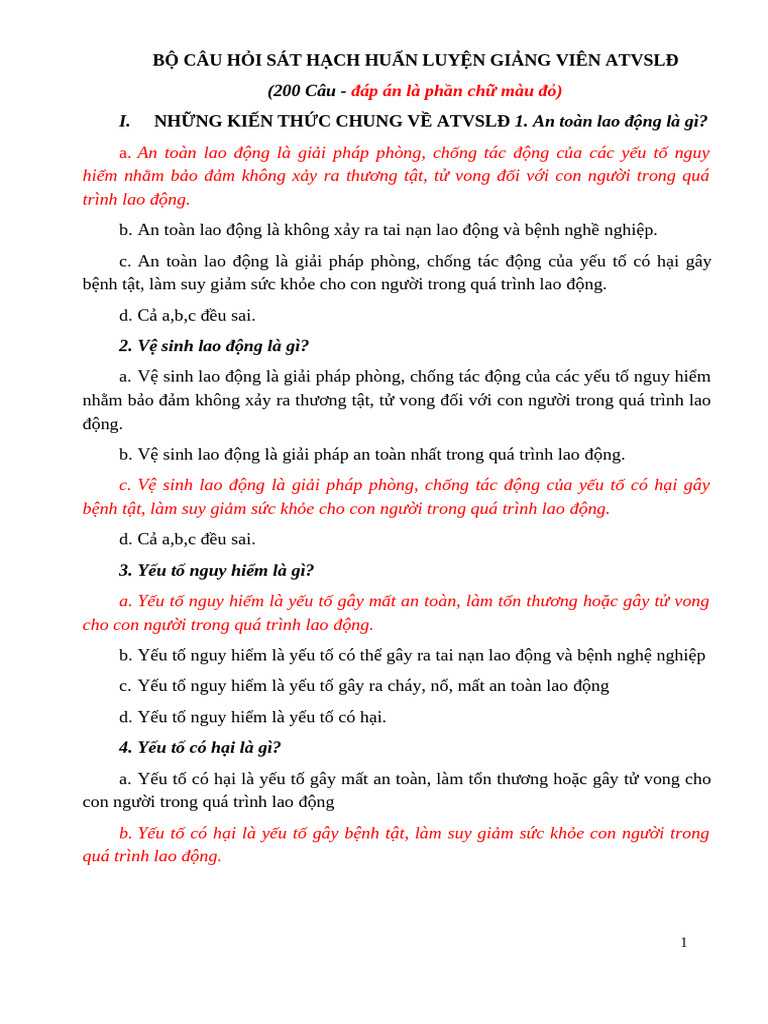 Bo Cau Hoi 200 Cau | PDF