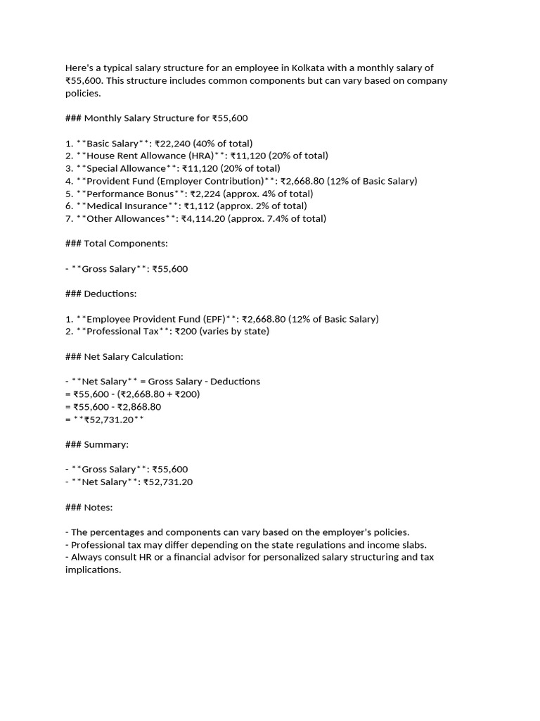 Salary Structure | PDF