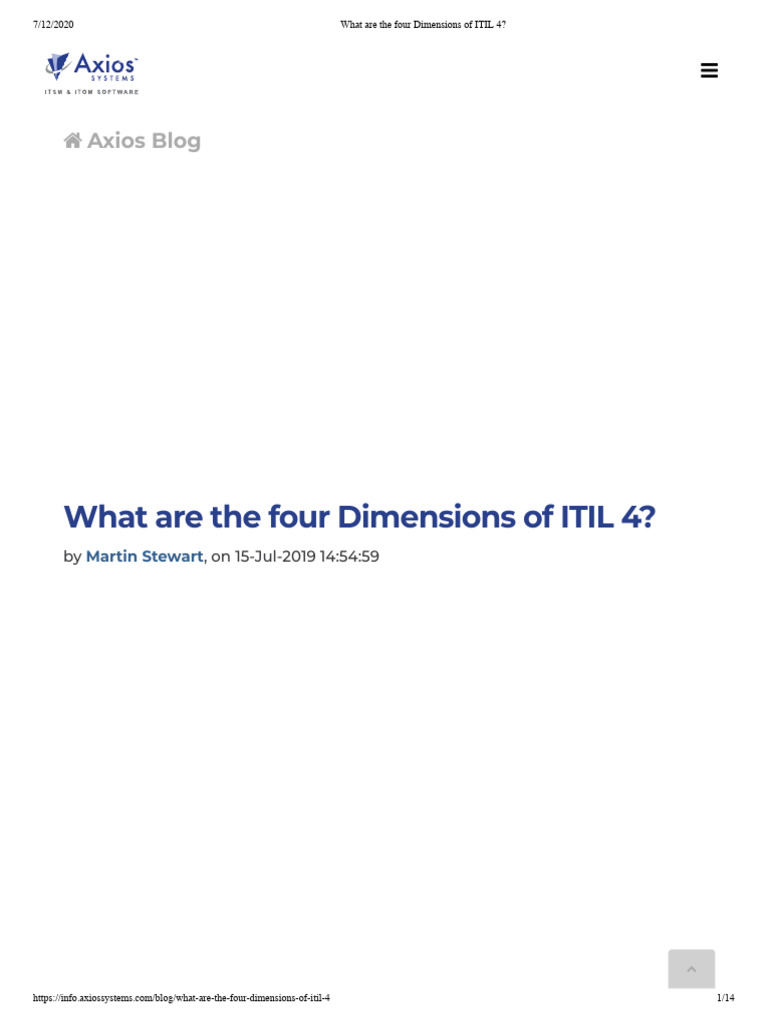 What Are The Four Dimensions of ITIL 4 | PDF | Supply Chain | Information