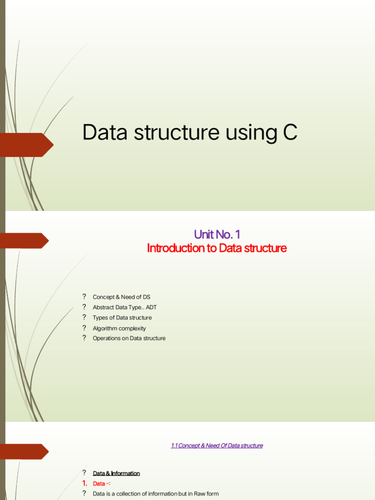 1) Introduction Need ADT | PDF | Data Structure | Data Type