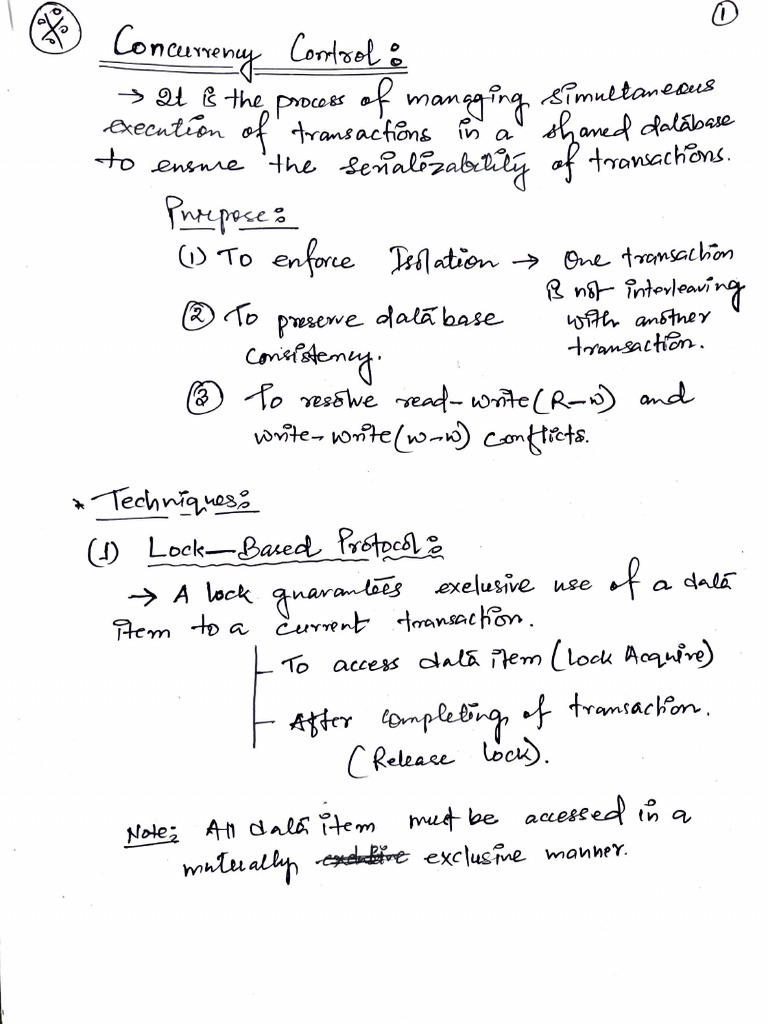 Unit 4_Concurrency Control with Locking Protocols | PDF