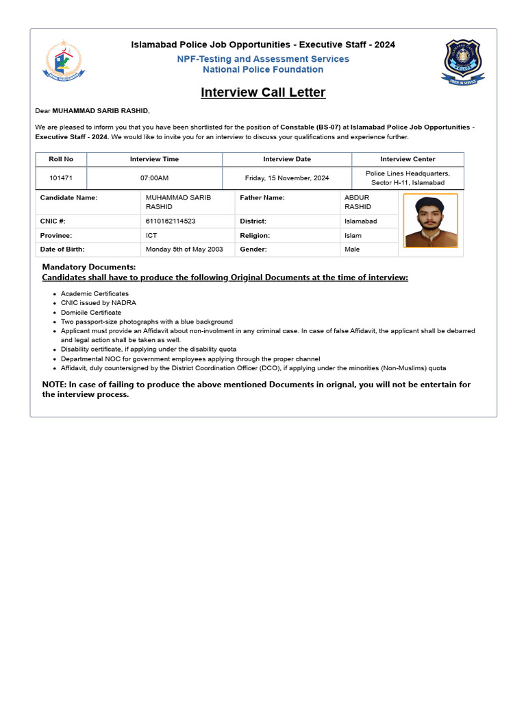 NPF-Tas Job portal | PDF | Justice | Crime & Violence