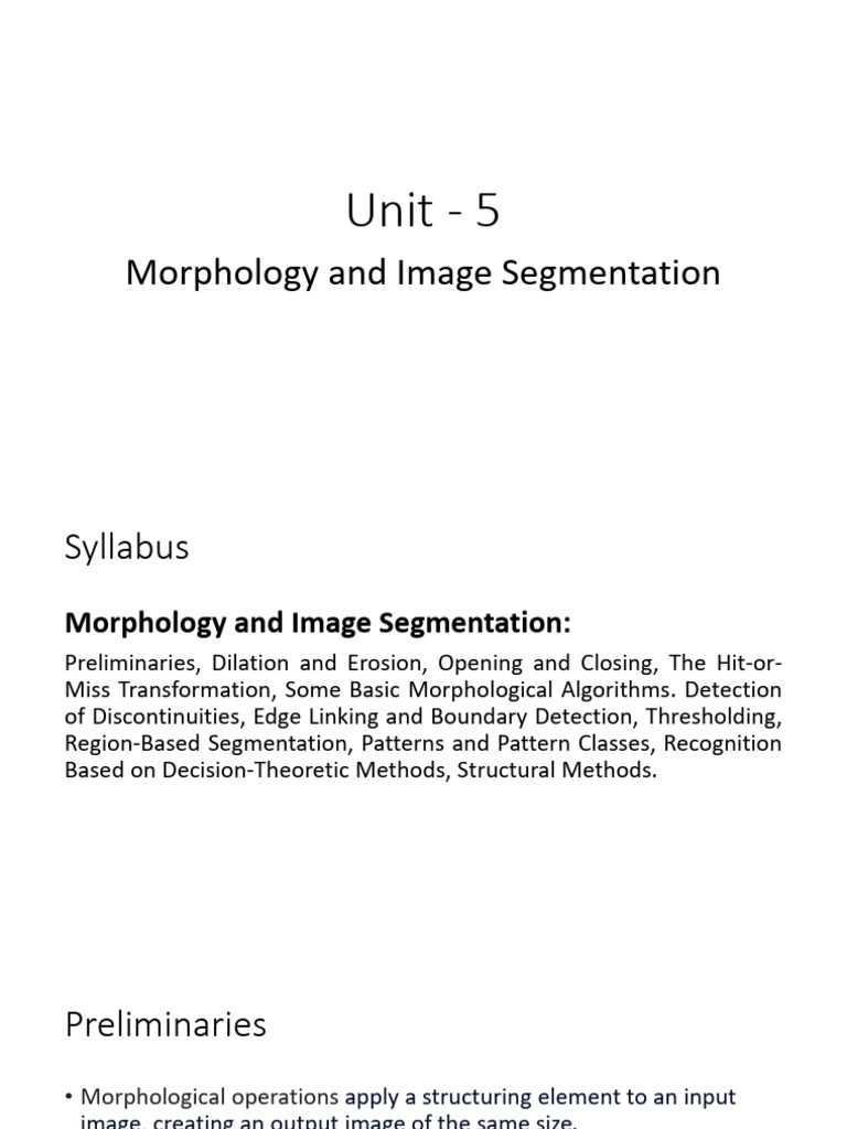 5 -Unit DIP | PDF | Image Segmentation | Image Processing