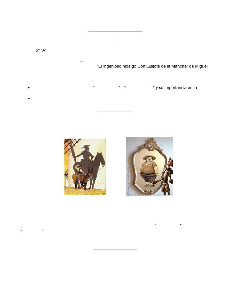 Sanchificación y Quijotización en Don Quijote | PDF | Don Quijote ...