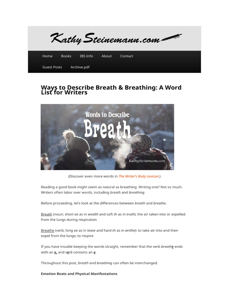 Breath | PDF | Breathing | Verb