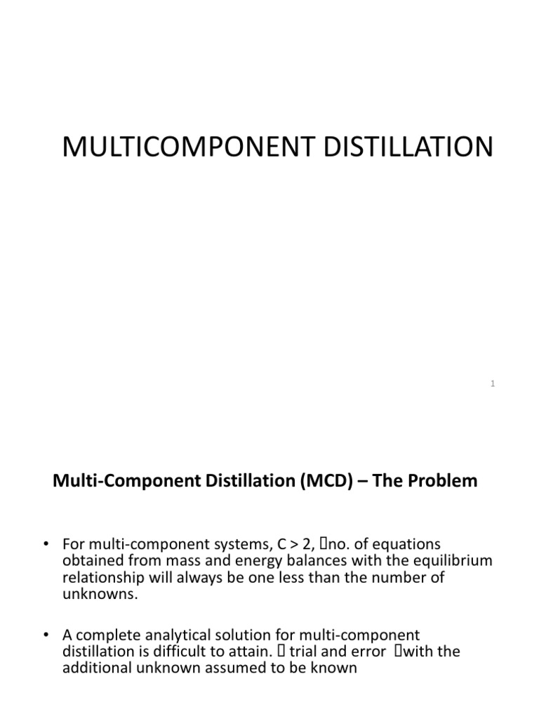 Multi Component Distillation | PDF | Distillation | Physical Chemistry