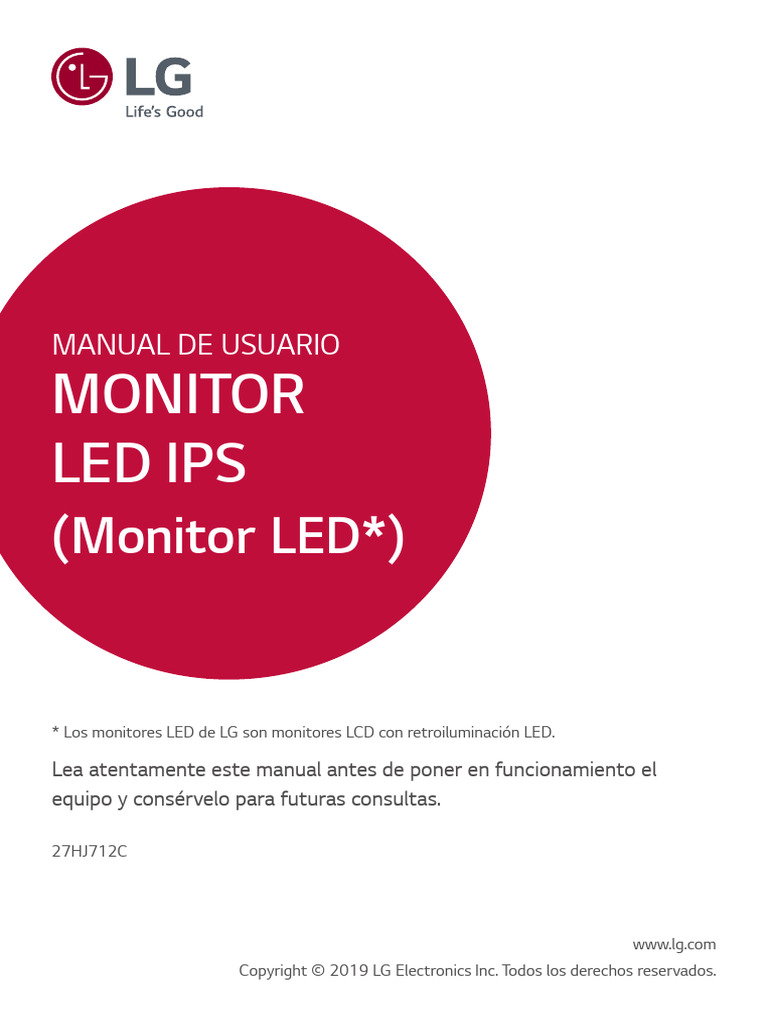 Manual de Usuario Monitor Led Ips LG | PDF | USB | Hdmi