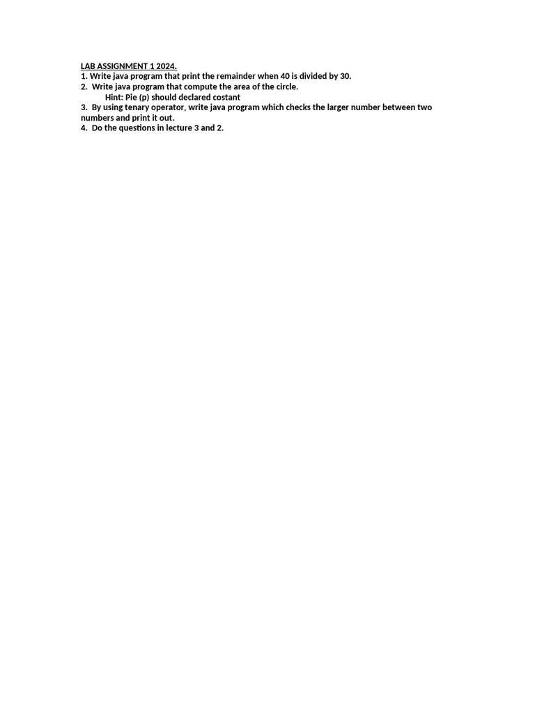 Lab Assignment 1 2024 Pdf