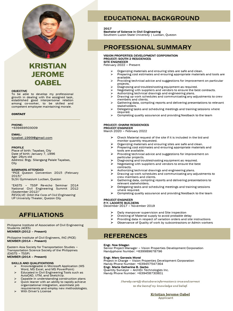 Oabel, Kristian Jerome_Resume | PDF | Business