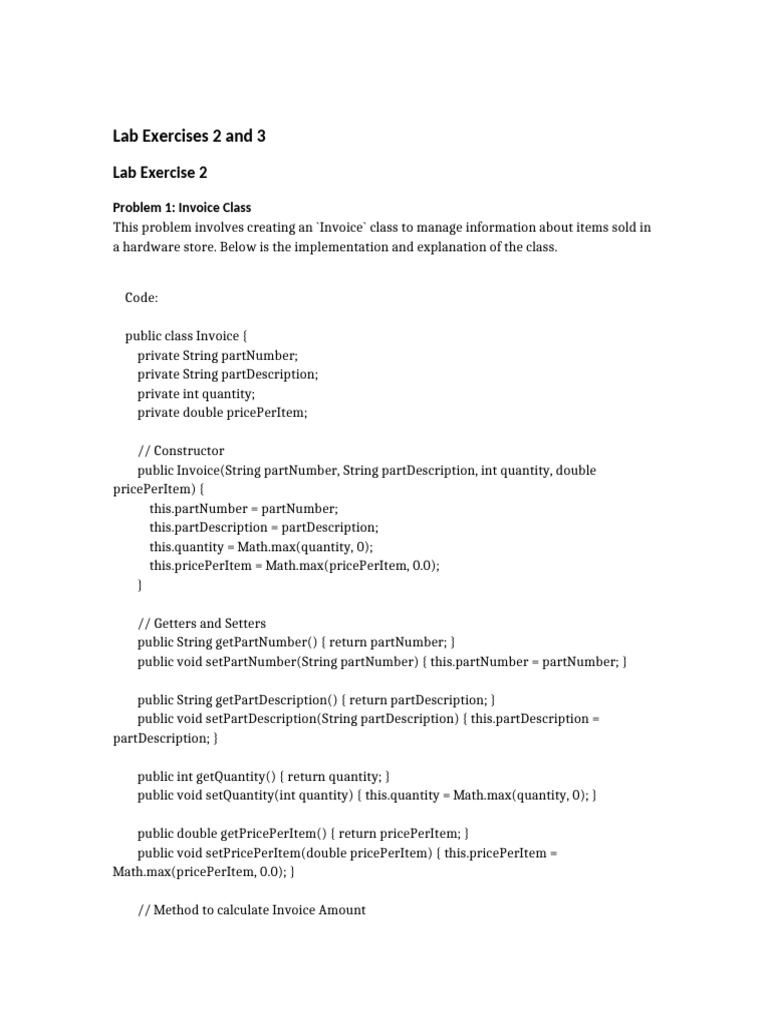 Lab_Exercises_Solutions | PDF | Class (Computer Programming) | Method ... Lab_Exercises_Solutions | PDF | Class (Computer Programming) | Method ...