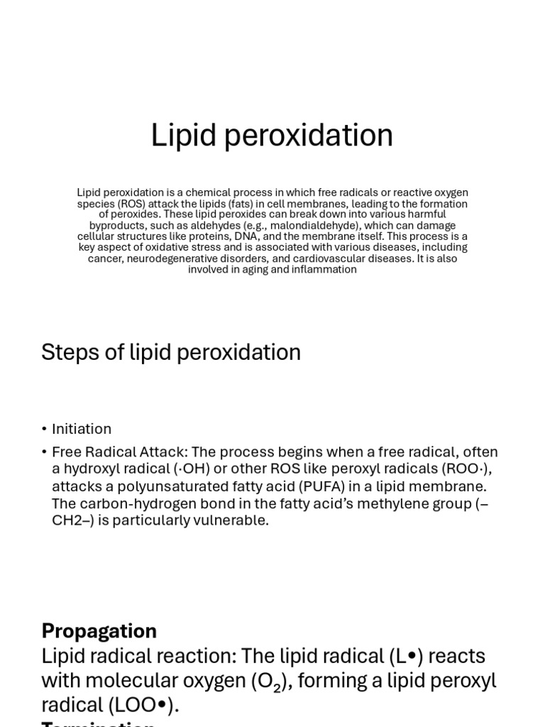 Lipid Peroxidation | PDF | Antioxidant | Lipid Peroxidation