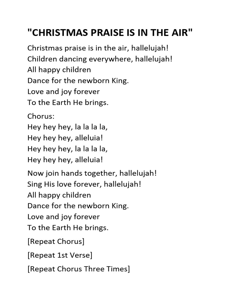 Christmas Praise Song Lyrics | PDF