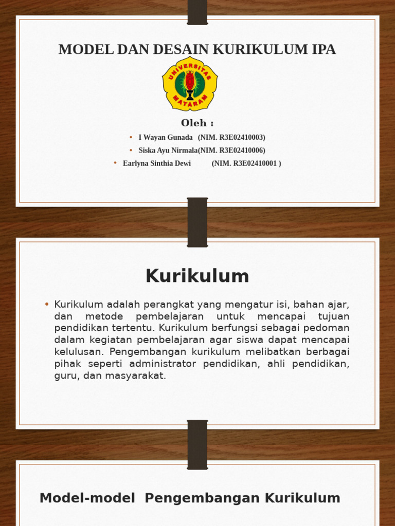 Model Dan Desain Kurikulum Ipa | PDF