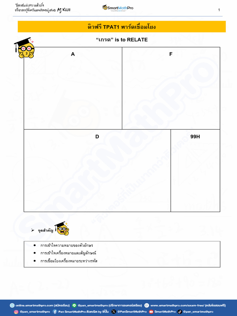 เอกสาร ติวฟรี TPAT1 พาร์ตเชื่อมโยง | PDF