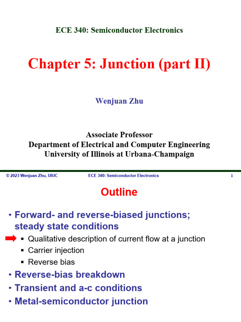 ECE340D Chapter 5 Part II Print | PDF | P–N Junction | Semiconductors