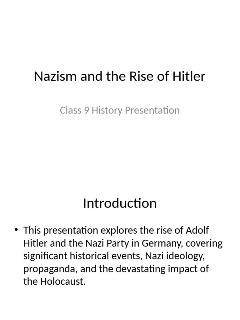 Nazism and Rise of Hitler Stunning Presentation | PDF