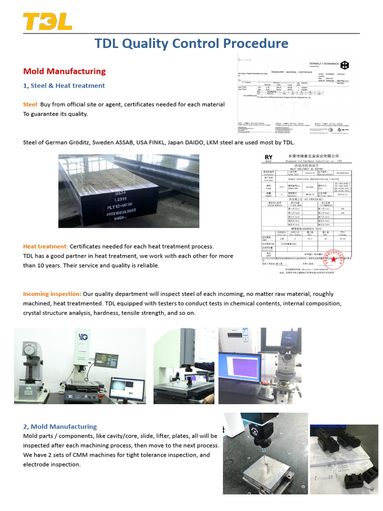 TDL Injection Molding Quality Control | PDF | Business Process ...