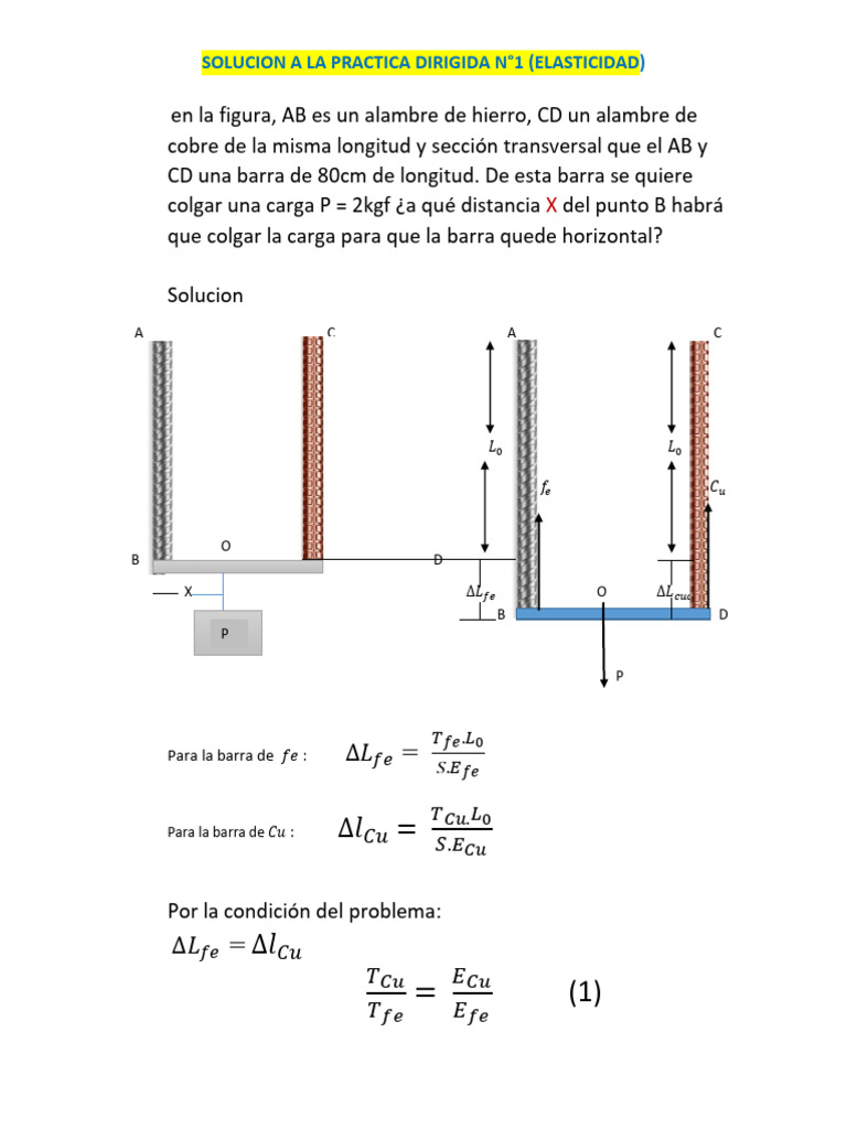 Solucion A La Primera Practica Dirigida de Elasticidad | PDF | Elasticidad (Física) | Rigidez