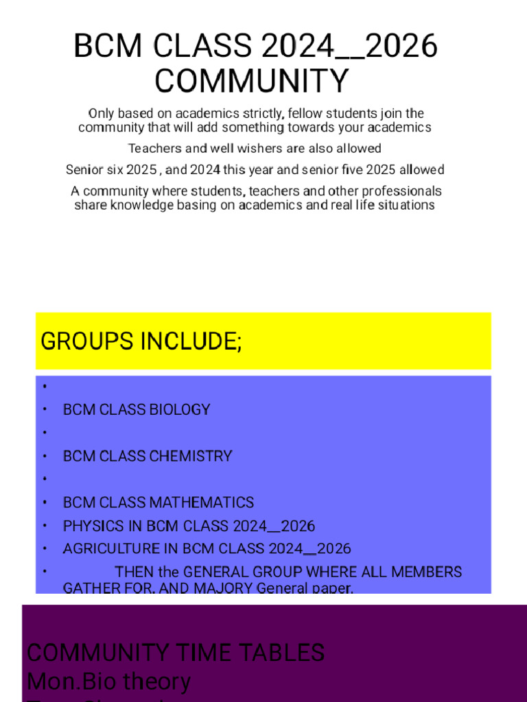 BCM CLASS 2024 - 2026 COMMUNITY - Phoenix | PDF