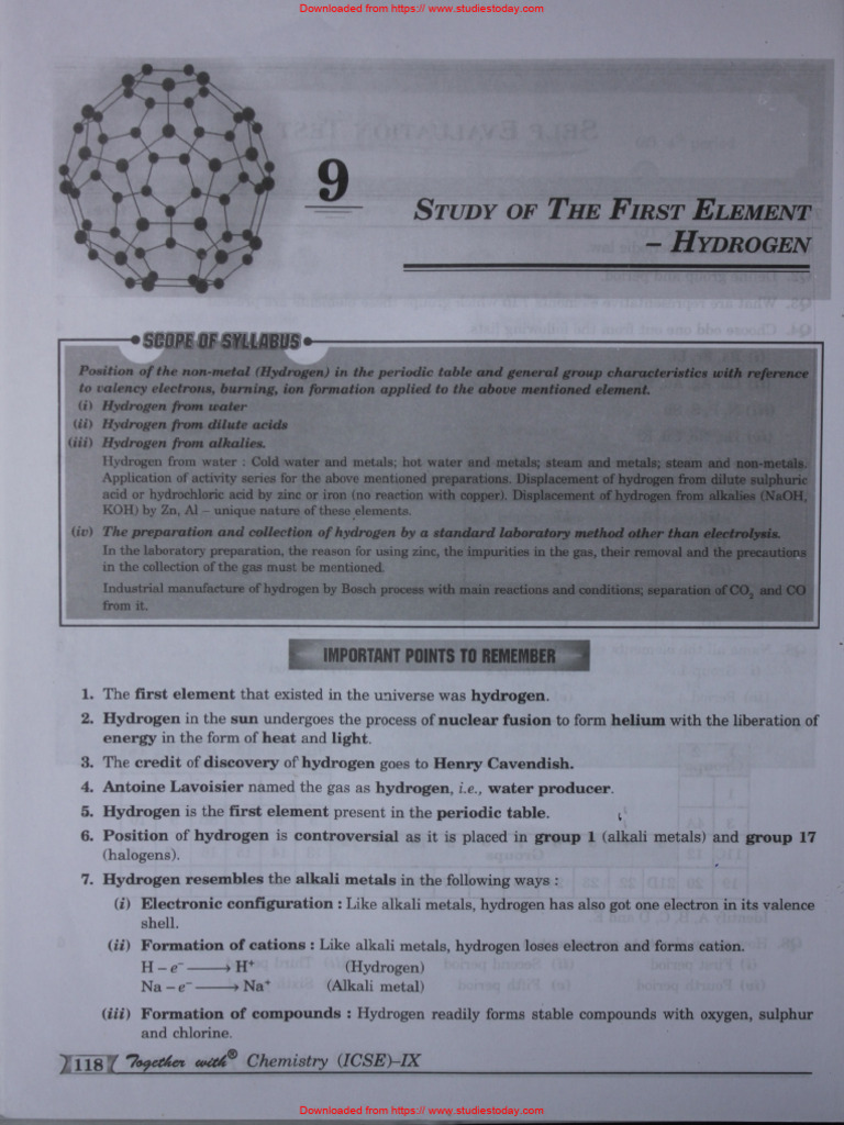 Chemistry - Chapter-09-Hydrogen (RACHANA SAGAR) | PDF