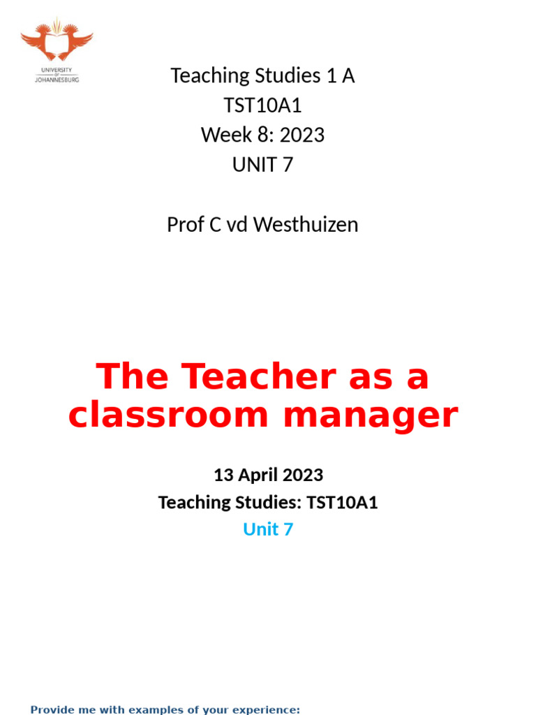 The teacher as a classroom manager_full_ 2023 | PDF | Educational ...