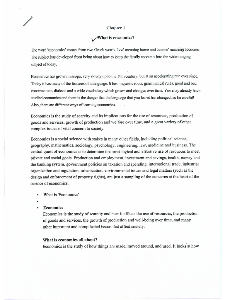 Economics Chapter 1 | PDF