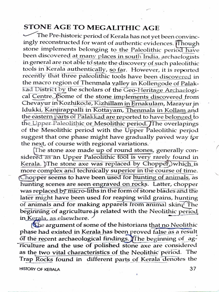 Stone age in kerala | PDF | Paleolithic | Neolithic