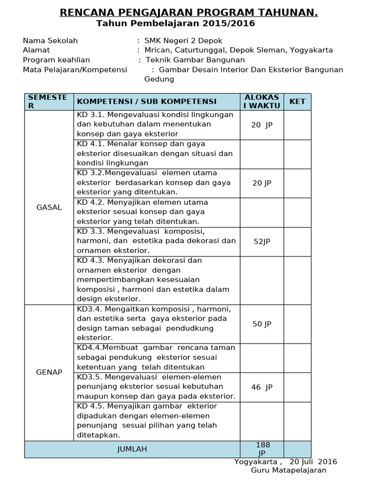 4.RENCANA PENGAJARAN PROGRAM.TAHUNAN | PDF