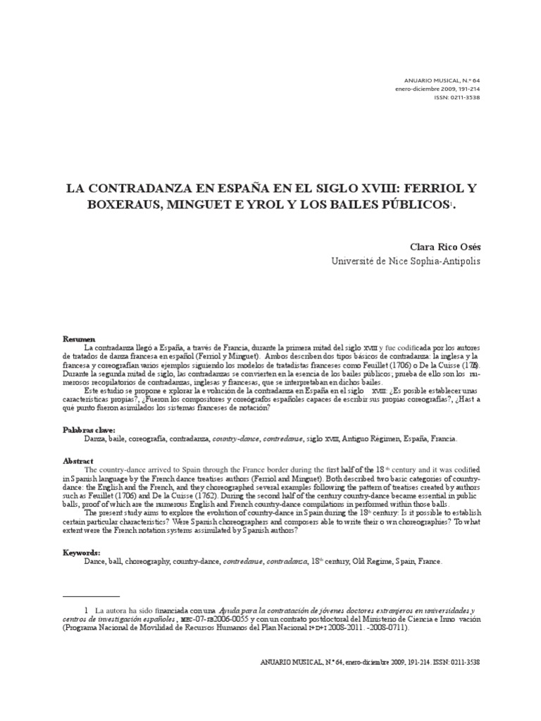 Evolución de la Contradanza en España | PDF | Bailes | Ritmo