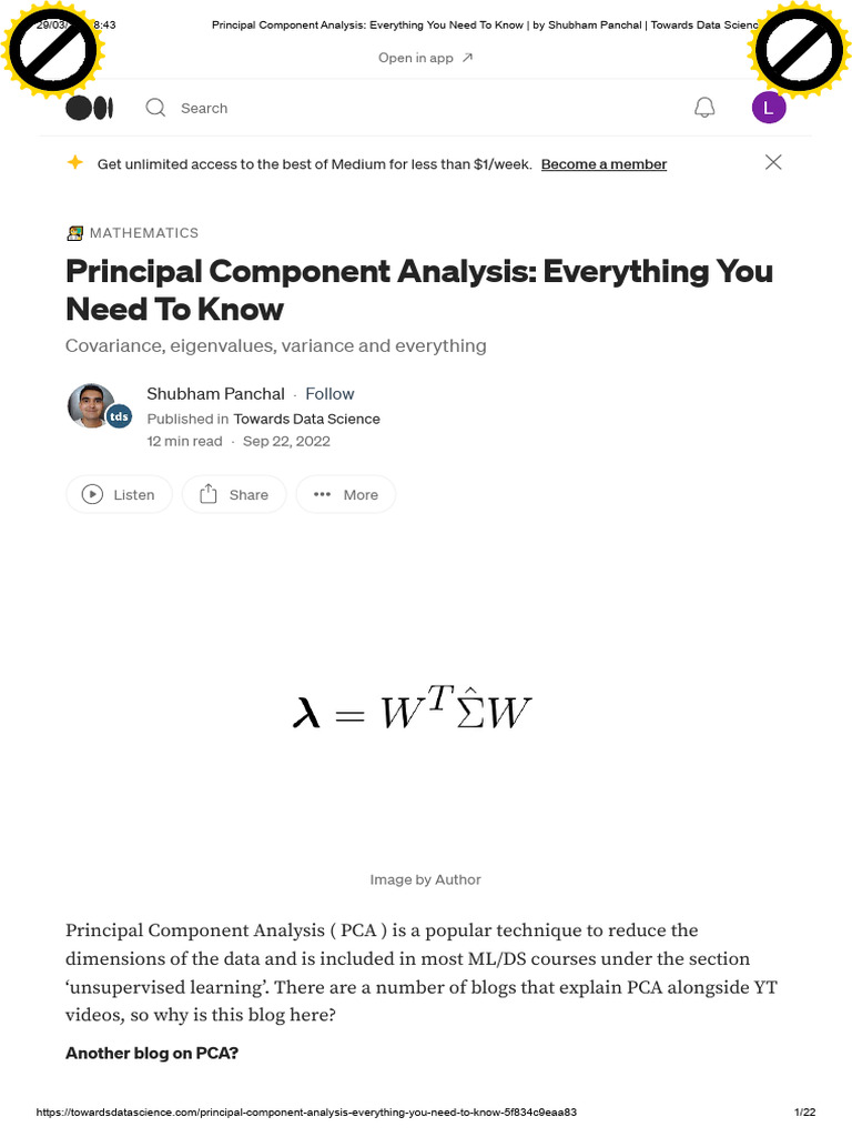 Principal Component Analysis - Everything You Need To Know | PDF | Basis (Linear Algebra ...