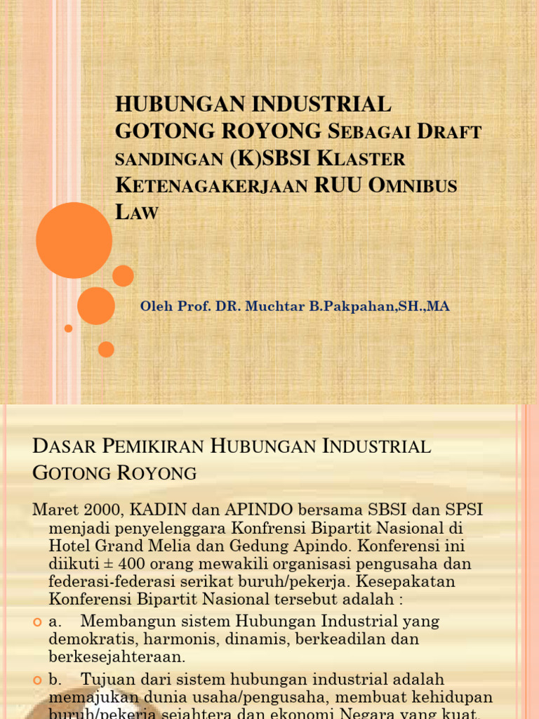 Hubungan Industrial Gotong Royong | PDF