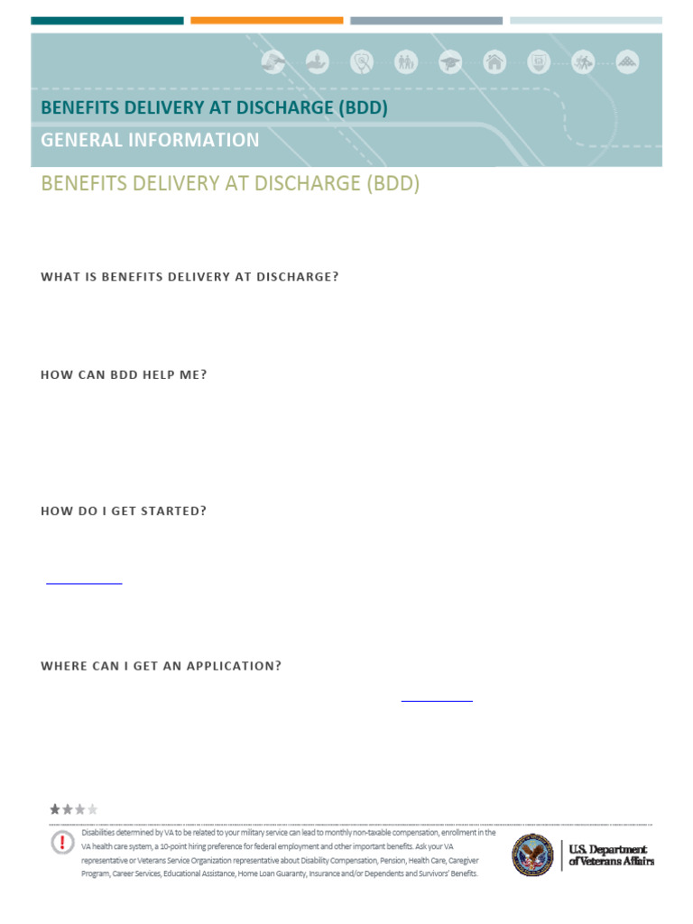 BDDFactSheet | PDF | United States Department Of Veterans Affairs ...