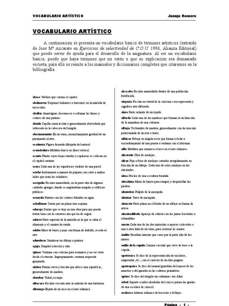 Vocabulario Arte | PDF | Bóveda (Arquitectura) | Arquitectura gótica