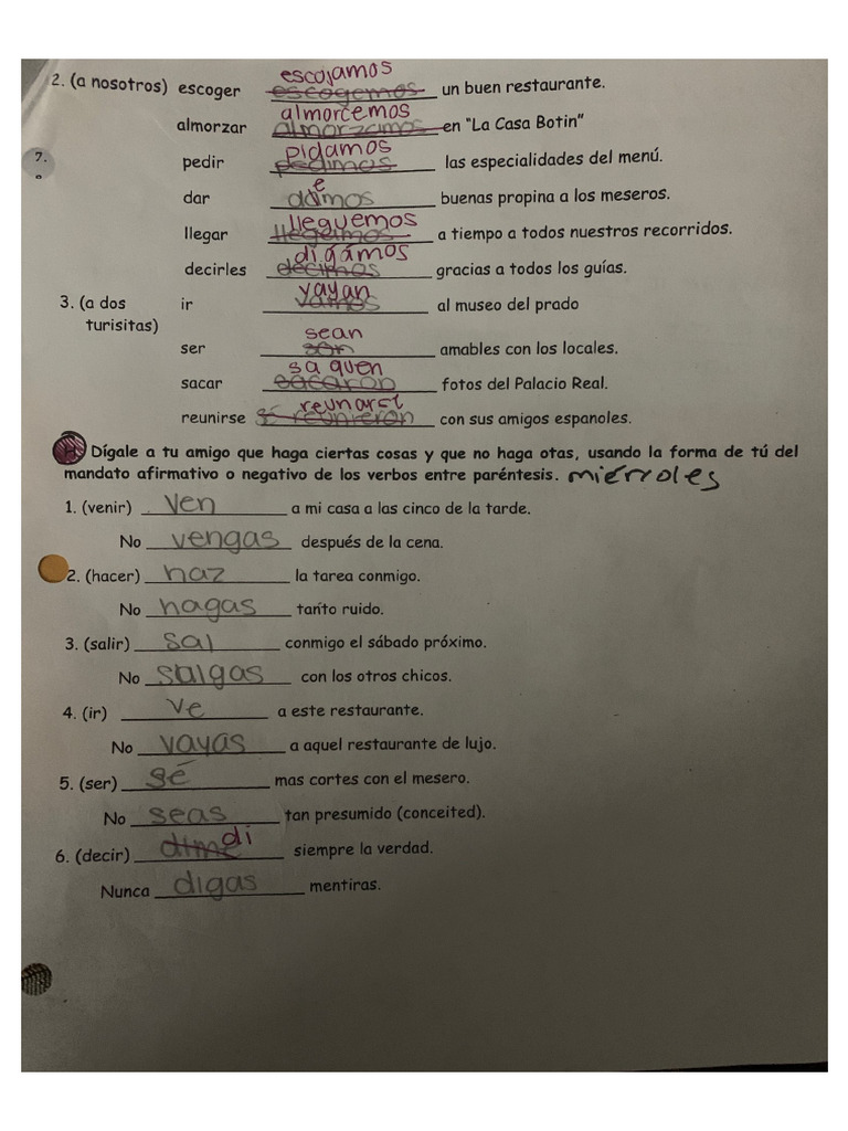 Spanish 5 Practice | PDF